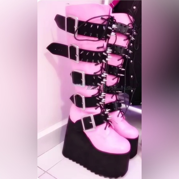 Dolls Kill | Shoes | Nwtdolls Kill X Widow Pink Platform Womens Boots ...